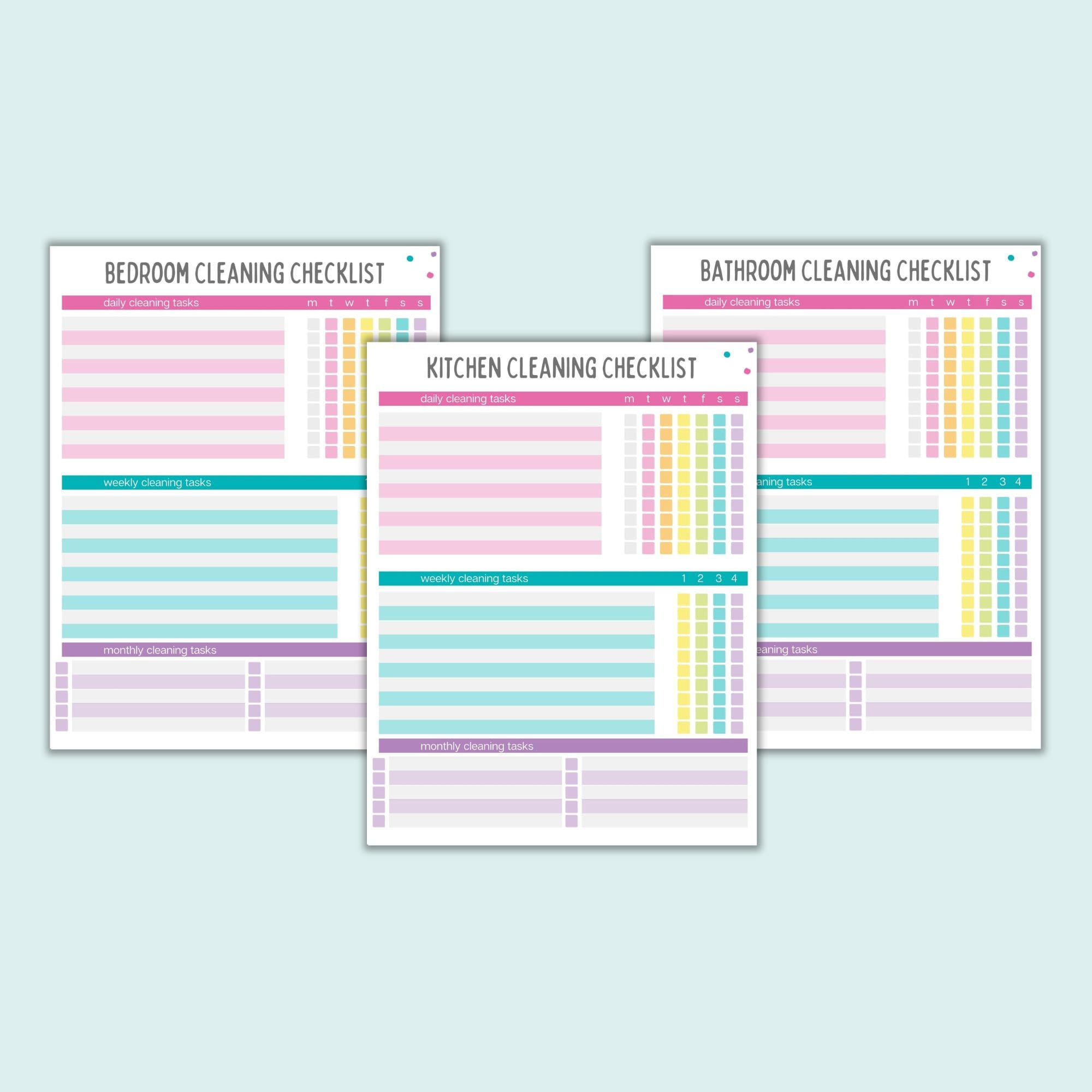 Home Cleaning Planner Printable PDF Cleaning Planner Bundle Seasonal ...