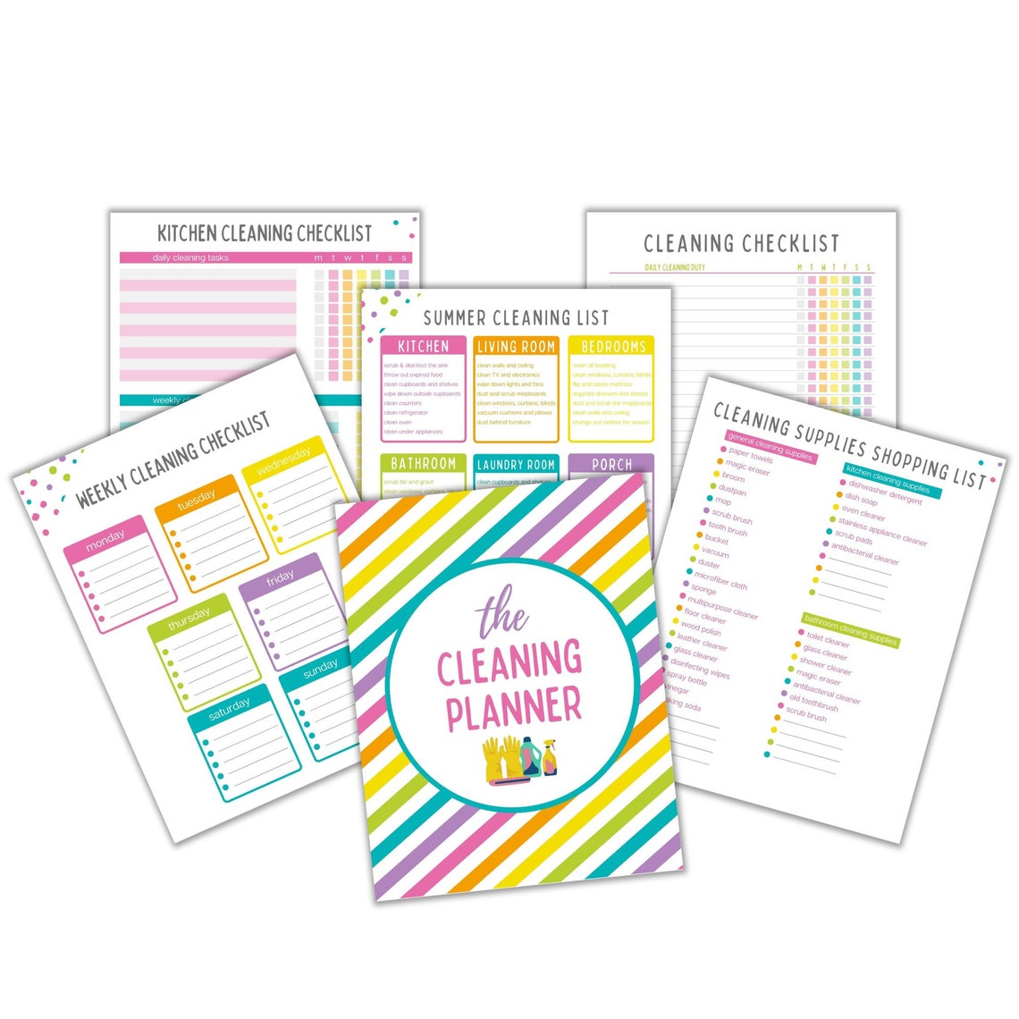 Home Cleaning Planner Printable PDF Cleaning Planner Bundle Seasonal ...