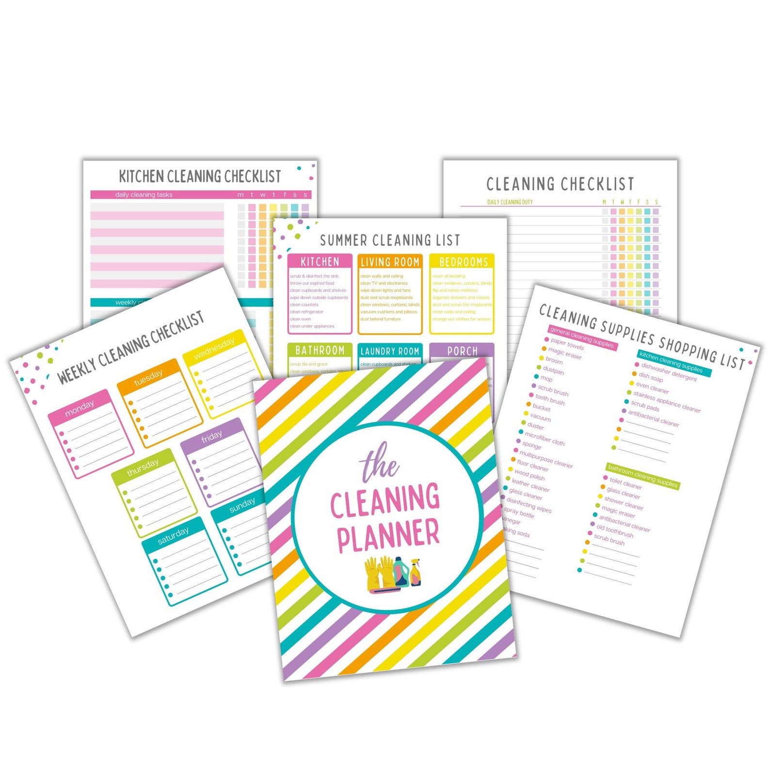 Home Cleaning Planner Printable PDF Cleaning Planner Bundle Seasonal ...