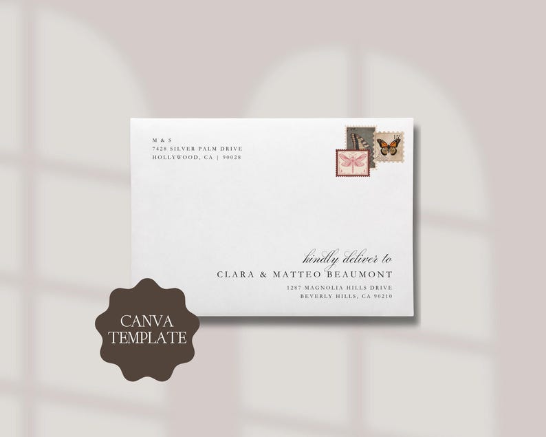 A7 Envelope Addressing Template for Canva | Address Template DIY Bride ...