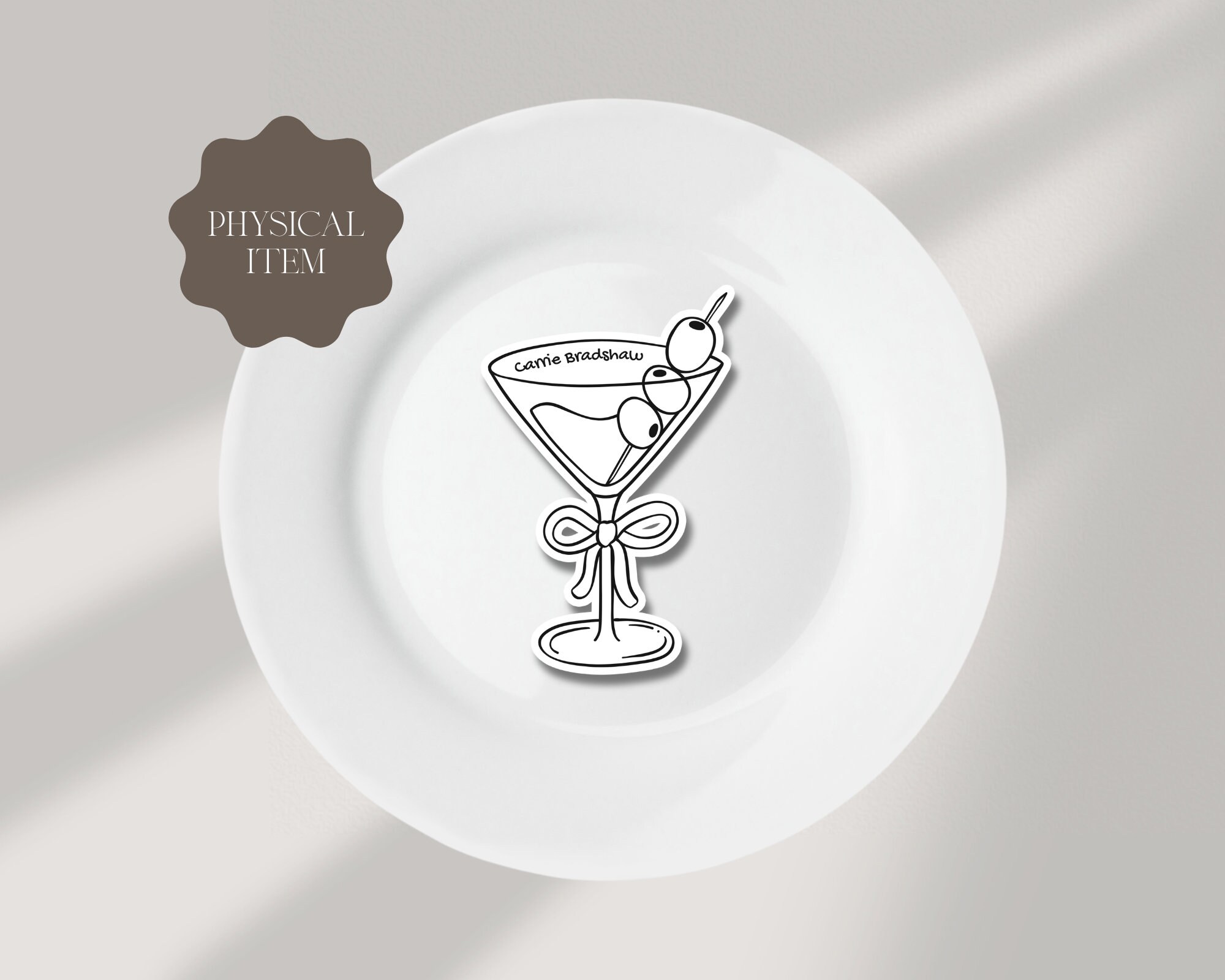 Martini Glass Shaped Place Setting | Cocktail Place Card | Wedding Name ...