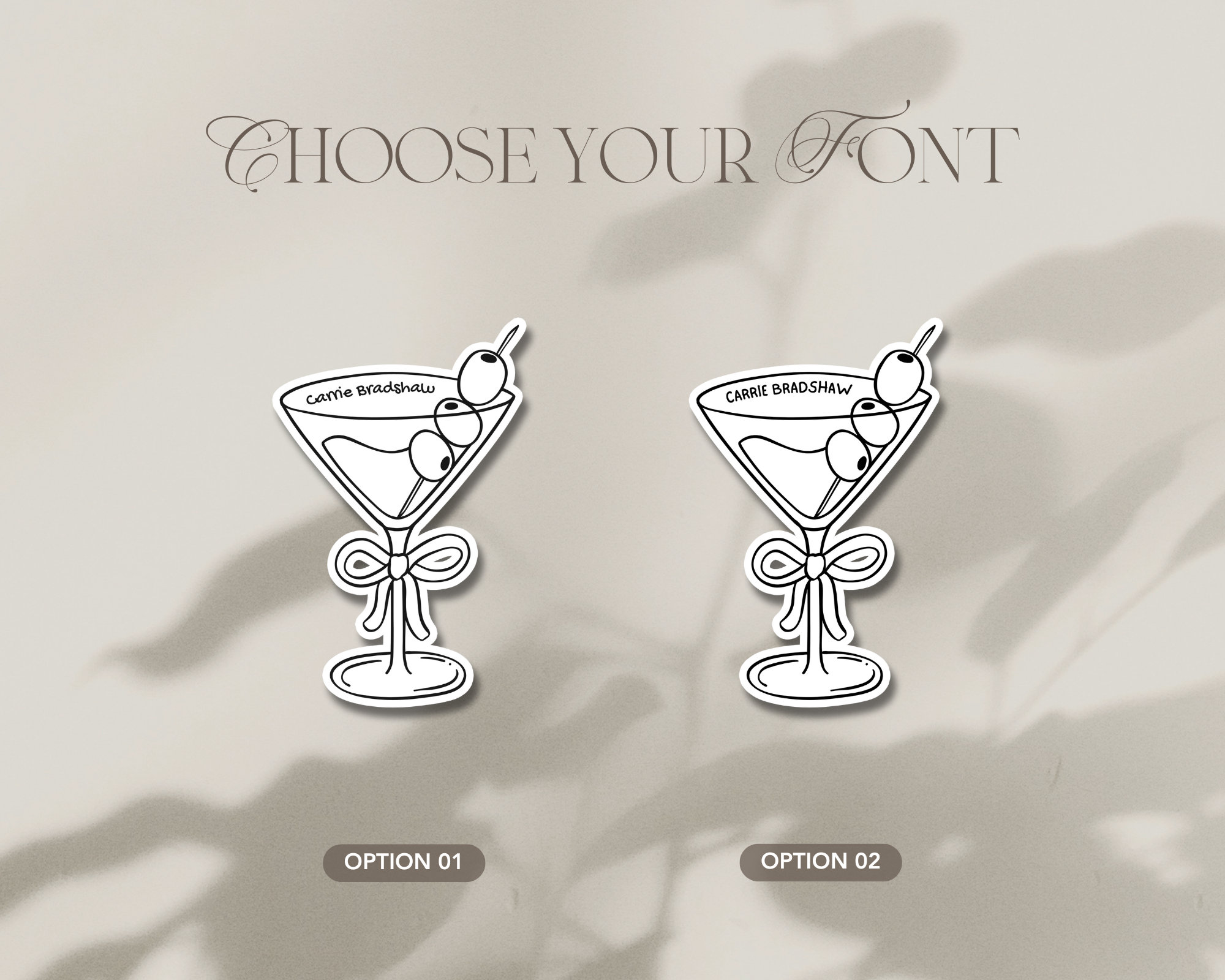 Martini Glass Shaped Place Setting | Cocktail Place Card | Wedding Name ...