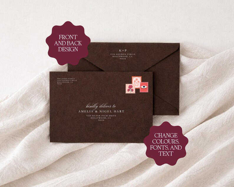 A7 Envelope Addressing Template for Canva | Address Template DIY Bride ...