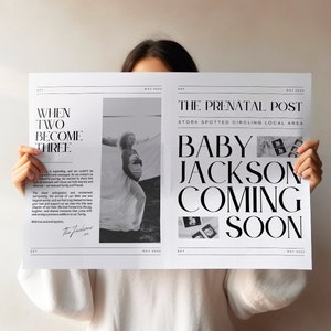 Pregnancy Announcement Newspaper Flower Wrap Template Printable ...
