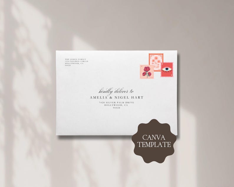 A7 Envelope Addressing Template for Canva | Address Template DIY Bride ...