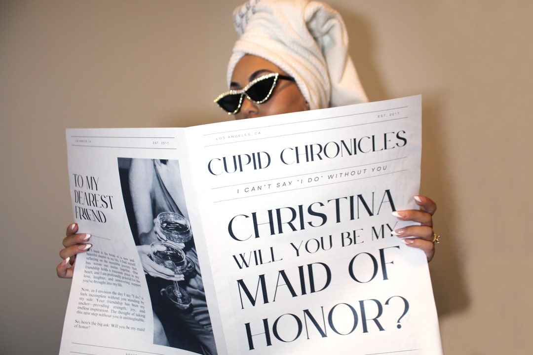 Bridesmaid Newspaper Proposal - Flower Wrap Template - Printable ...