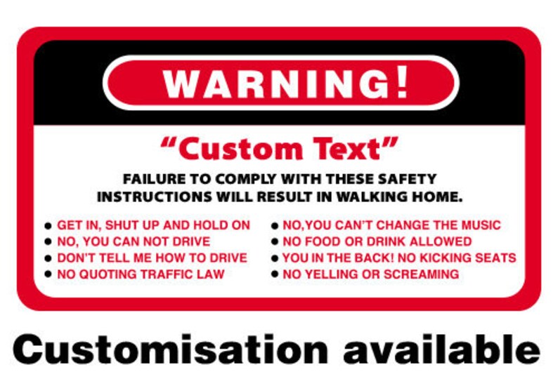 Warning Rules in My Car 4wd Decal Sticker japanese Cars - Etsy