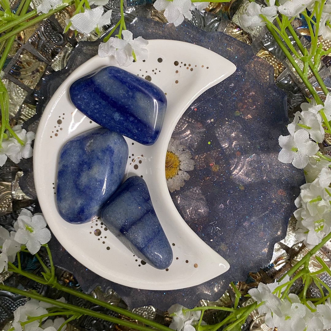Tumbled Blue Aventurine Crystal, Blue Aventurine Stones, Polished Blue ...