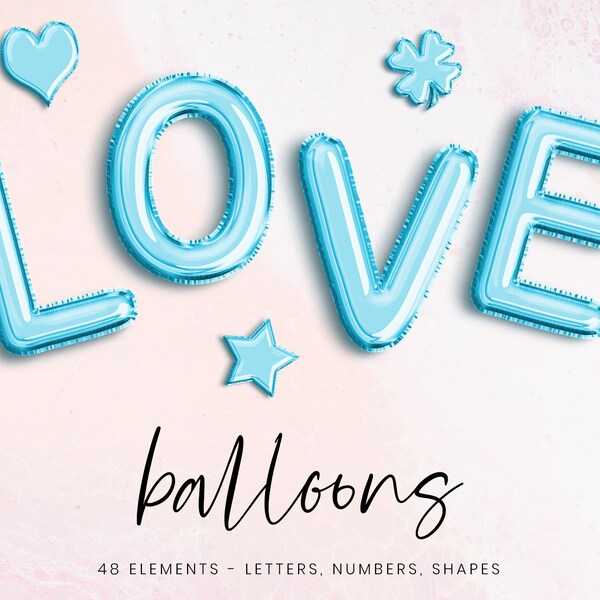 Light Blue Letter Balloons - Etsy