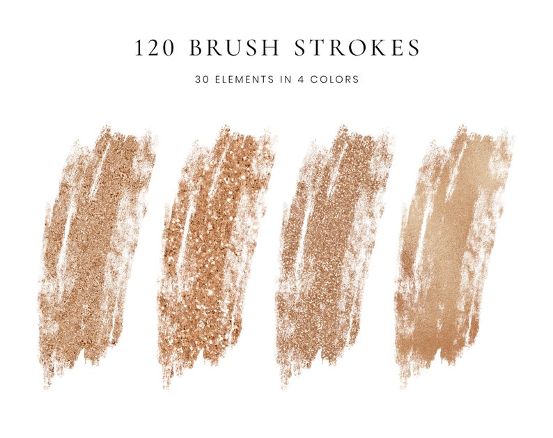 Copper brush strokes Paint brush stroke clipart Paint | Etsy