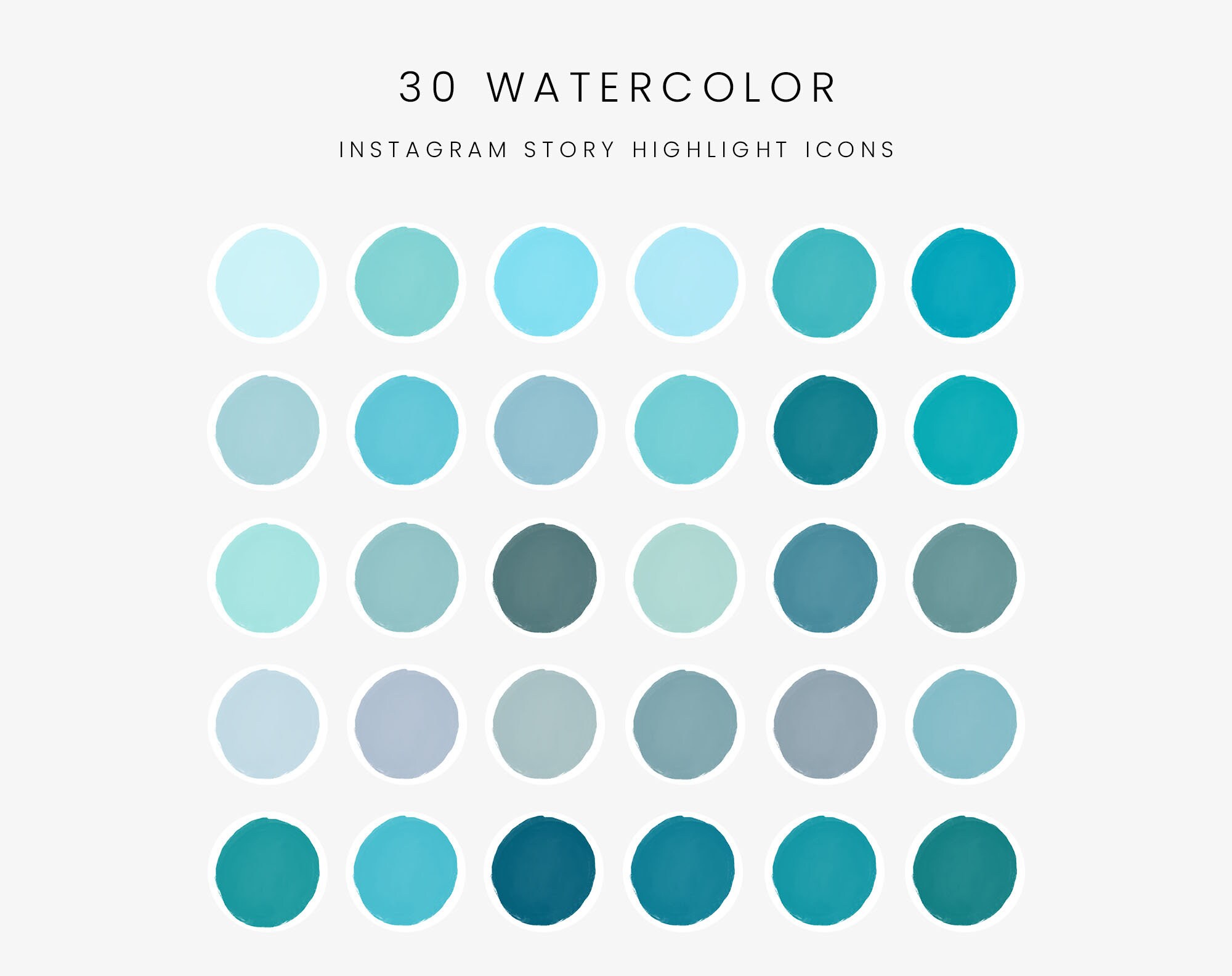 Ocean Instagram Story Highlight Icons Blue Tones Watercolor | Etsy