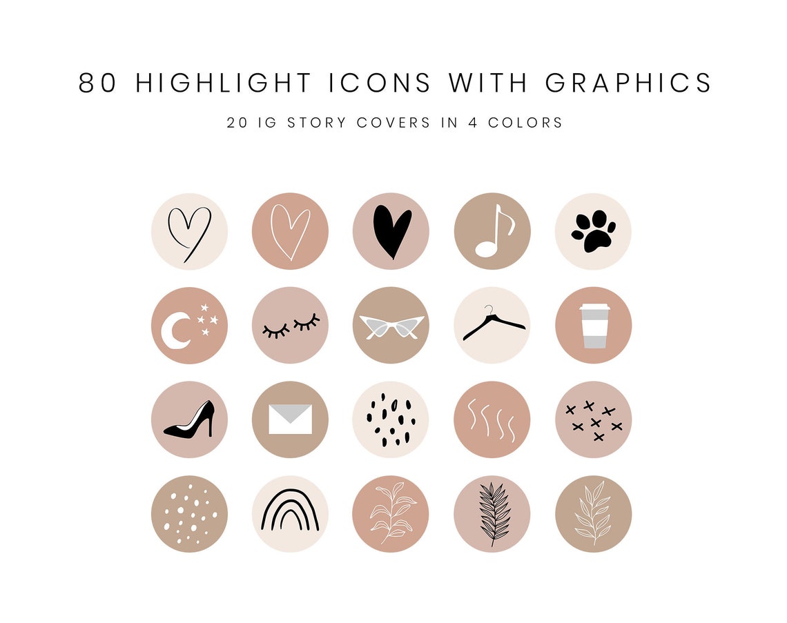Earth Tones Instagram Story Highlight Icons Autumn IG | Etsy