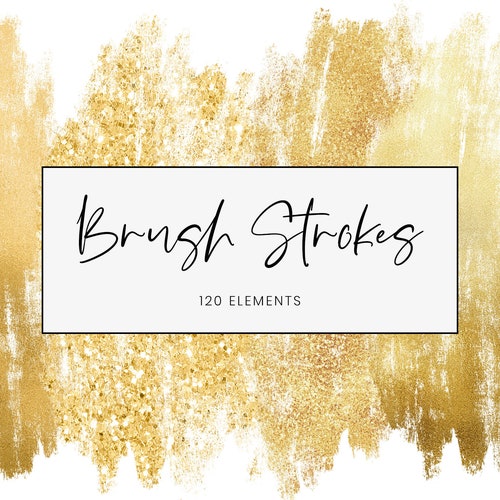 Peacock Brush Strokes Clip Art Gold Brush Strokes Clipart - Etsy