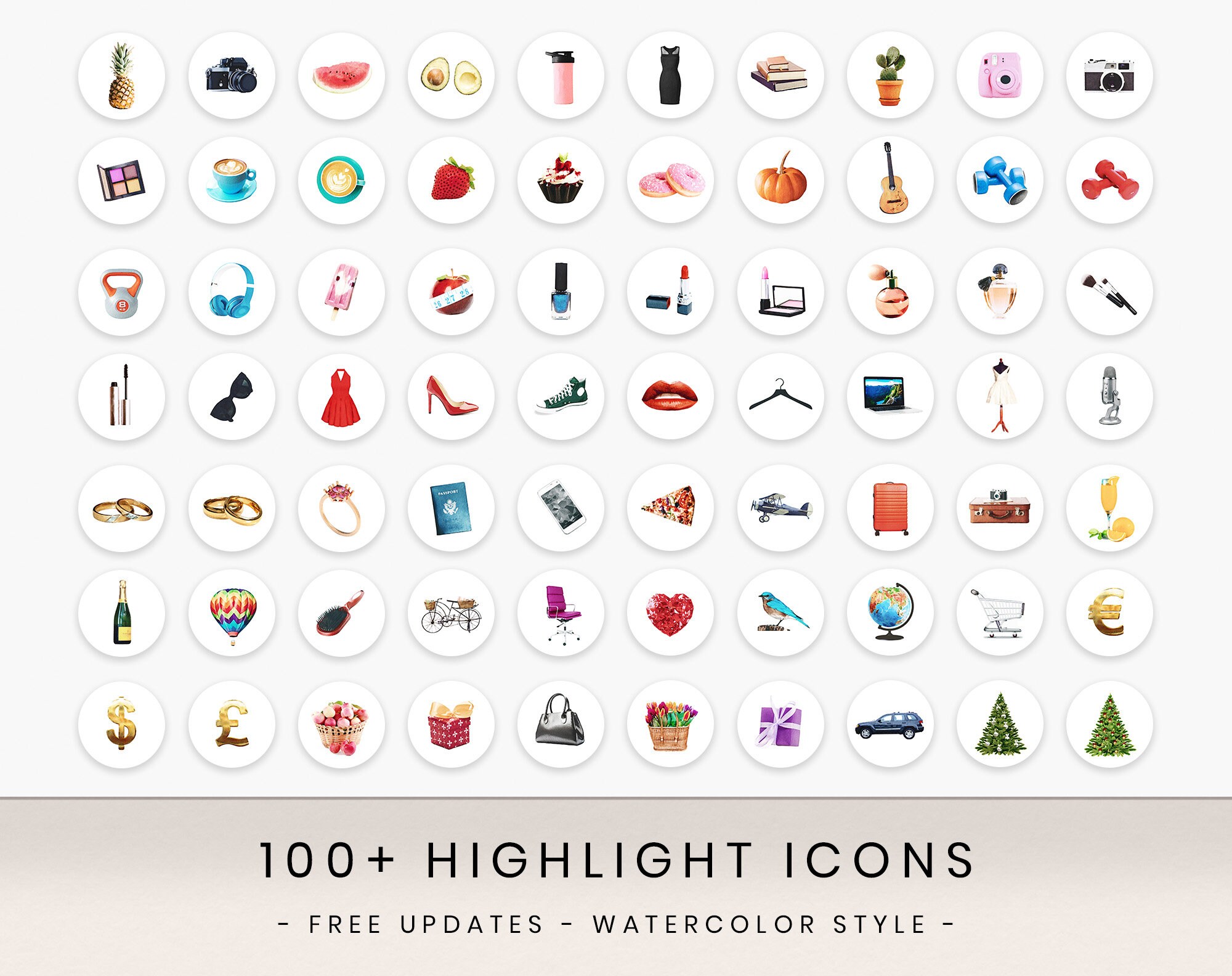 Instagram Story Highlights Icons Watercolor Highlight Icons | Etsy