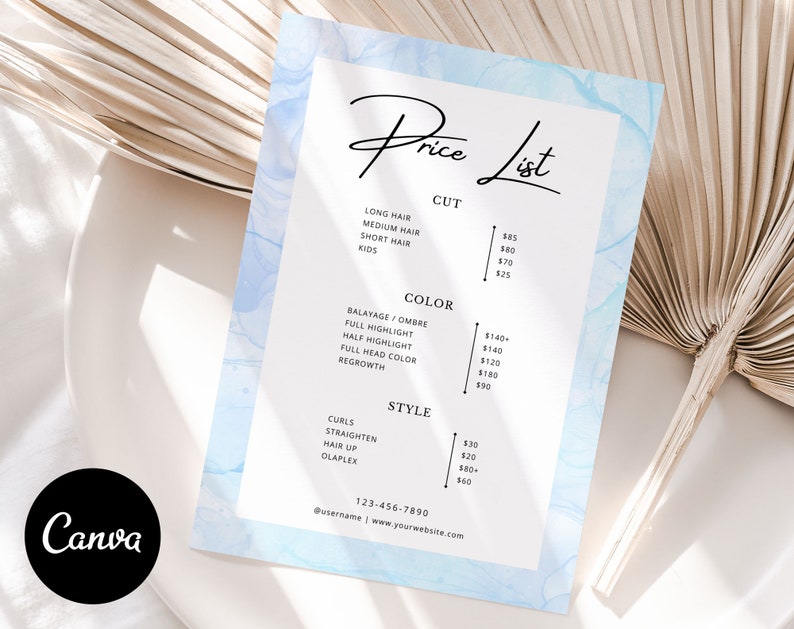 Canva Pricing Template Printable Price List Canva Template - Etsy