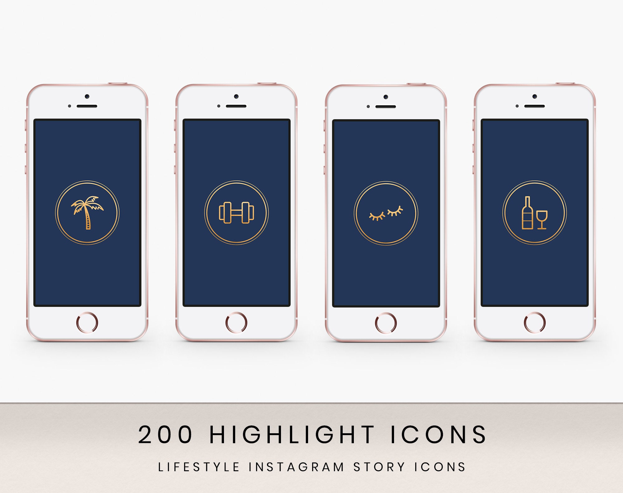 Navy Blue and Gold Instagram Story Highlight Icons Instagram - Etsy