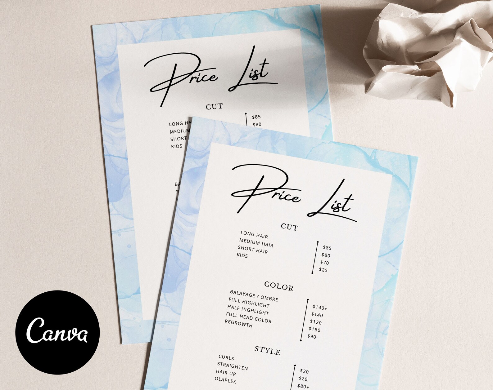 Canva Pricing Template Printable Price List Canva Template - Etsy