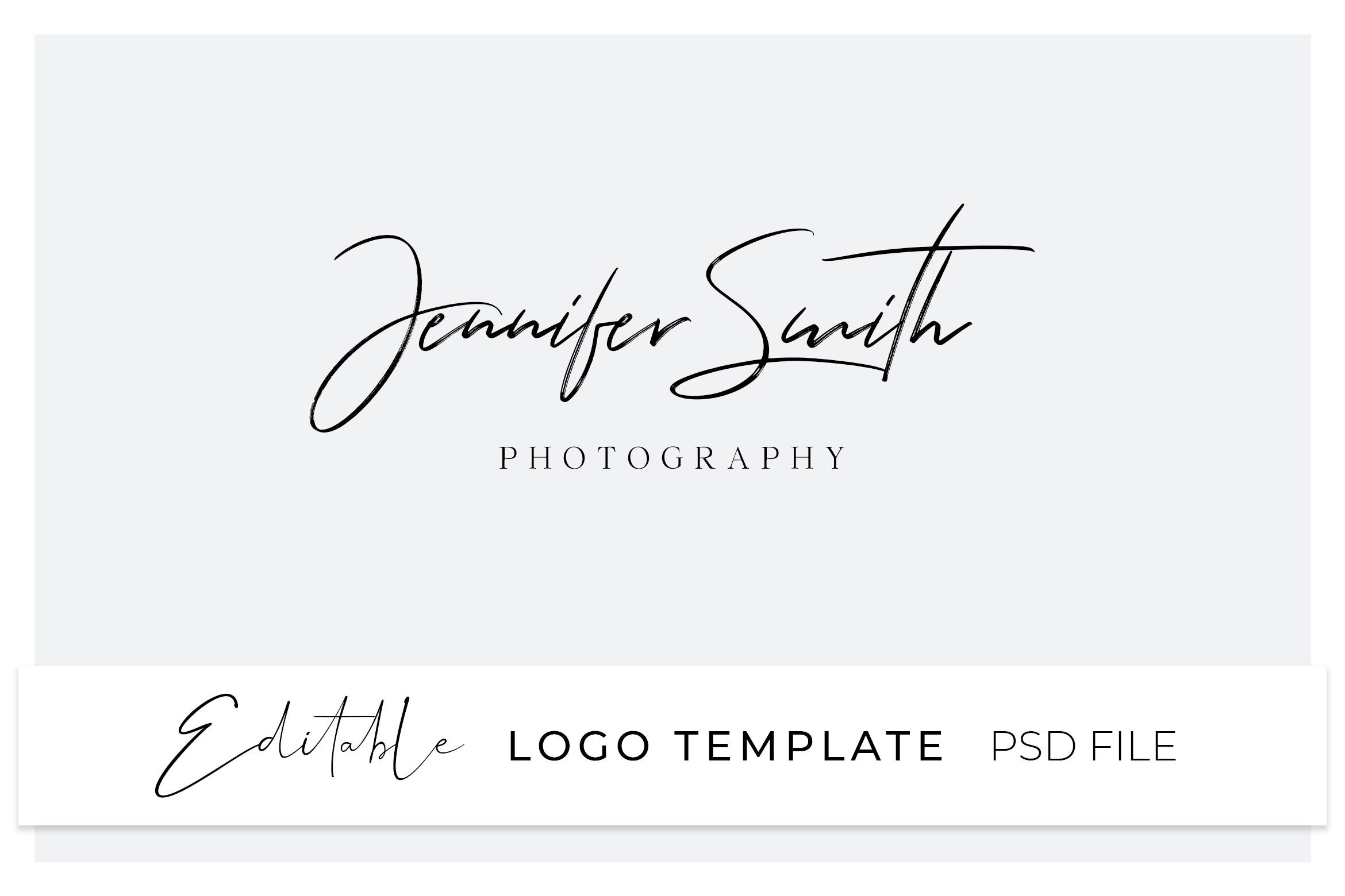 Handwritten logo design for photographer DIY Photoshop | Etsy