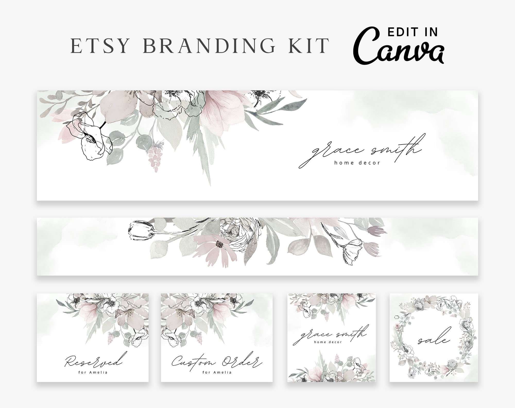 Pastel Etsy Banner Canva Template Etsy Branding Kit Etsy - Etsy