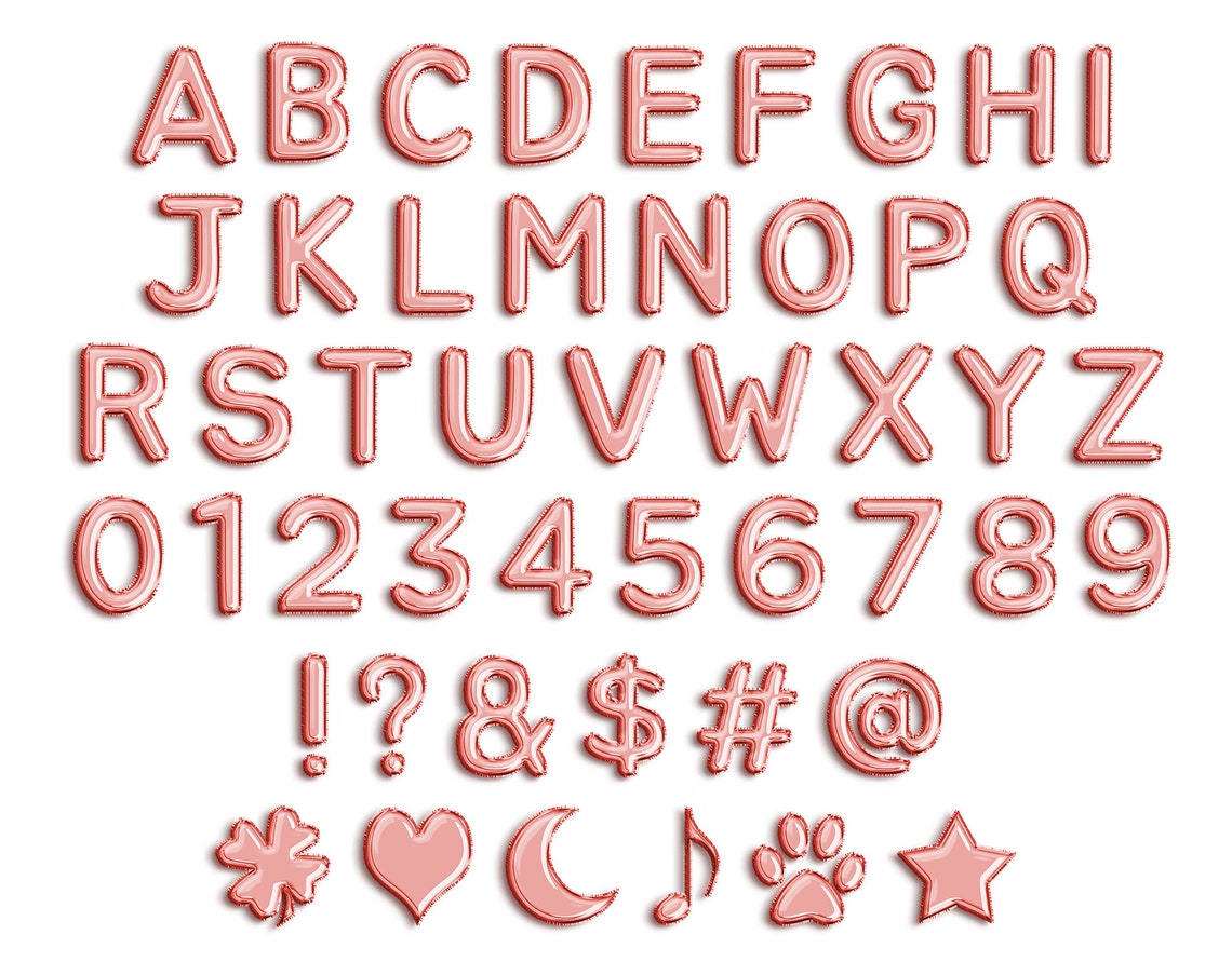 Red Balloon Letters Clip Art Foil Balloon Alphabet Cliparts - Etsy