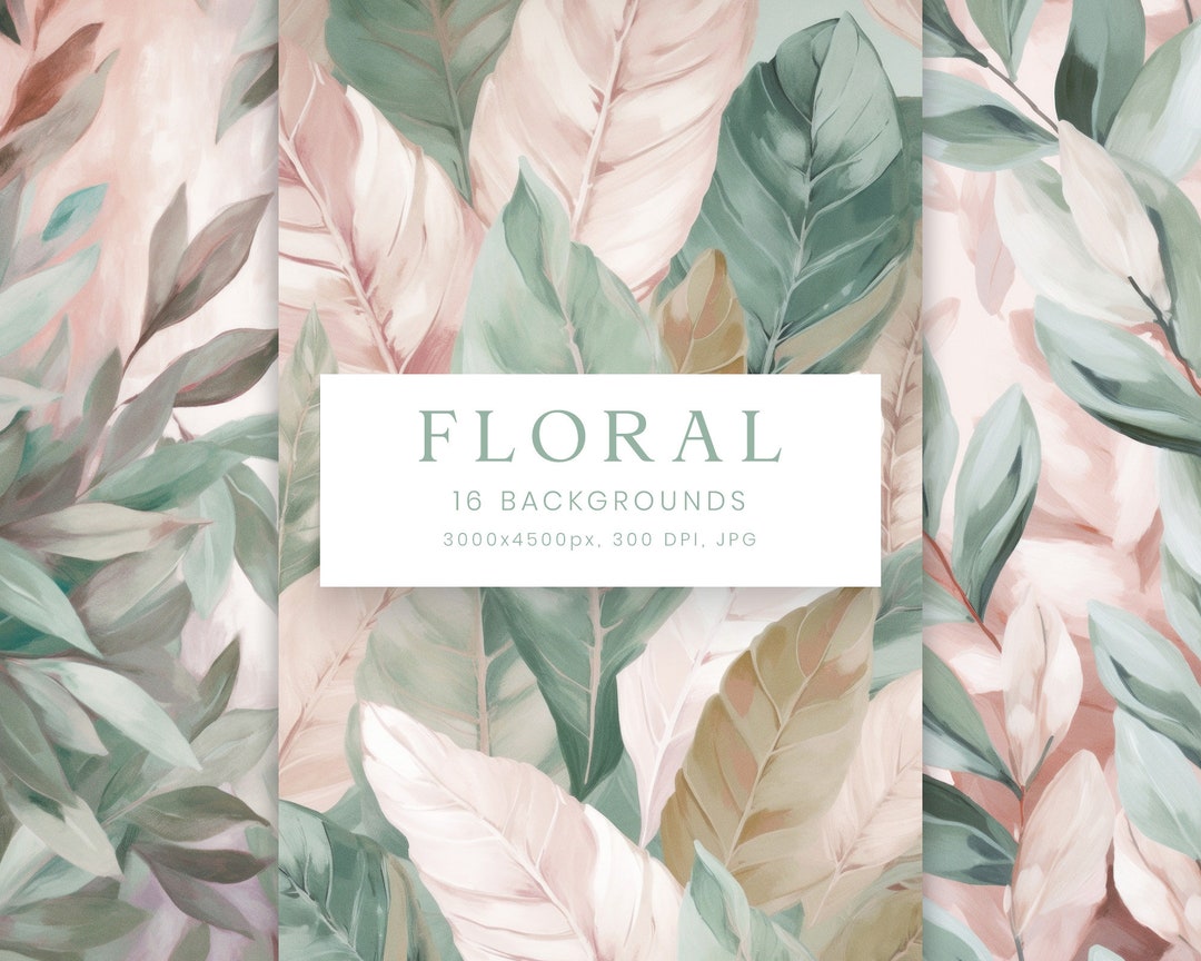 Floral Backgrounds Foliage Textures Backgrounds With Leaves - Etsy
