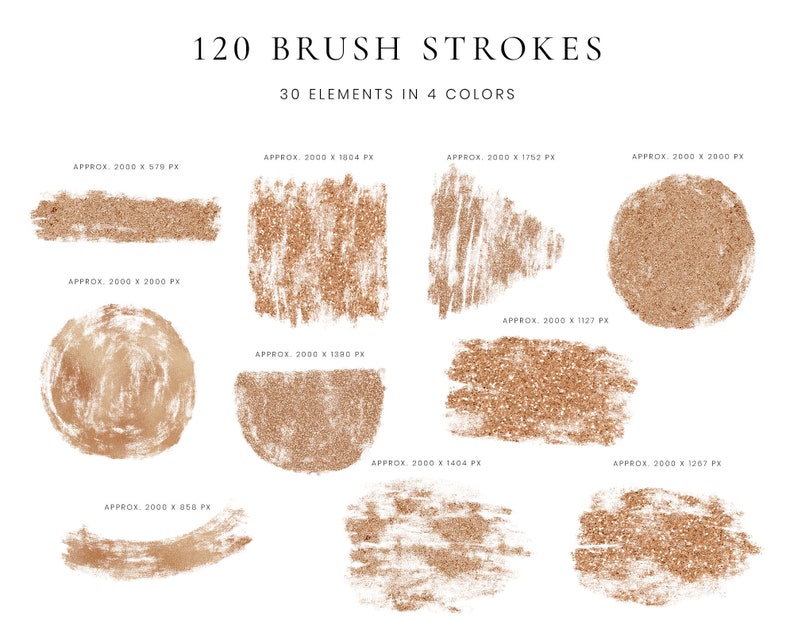 Copper brush strokes Paint brush stroke clipart Paint | Etsy