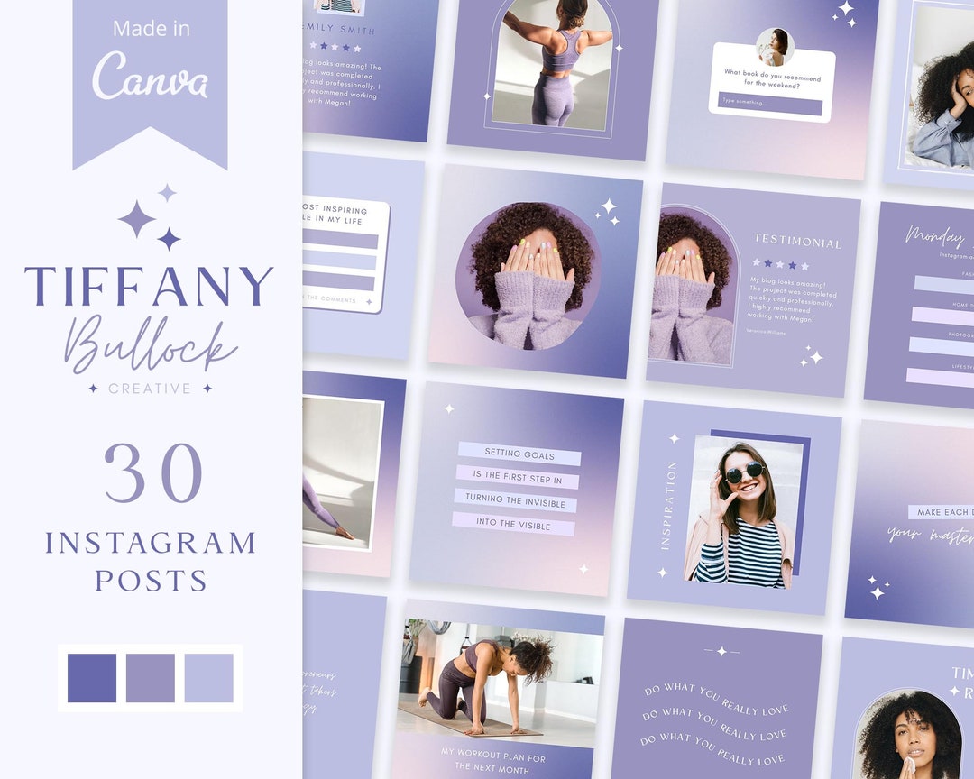 Instagram Post Canva Templates, Very Peri Gradient Canva Template ...