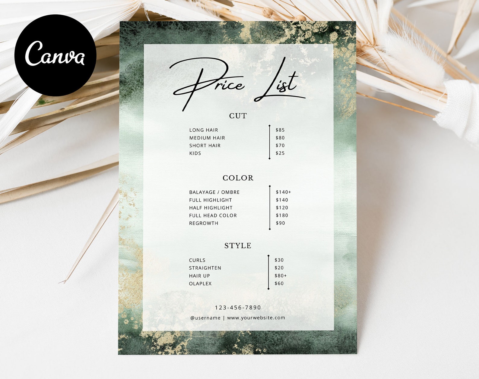 Price List Canva Template Printable Price List Canva Price | Etsy