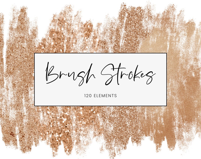 Copper brush strokes Paint brush stroke clipart Paint | Etsy