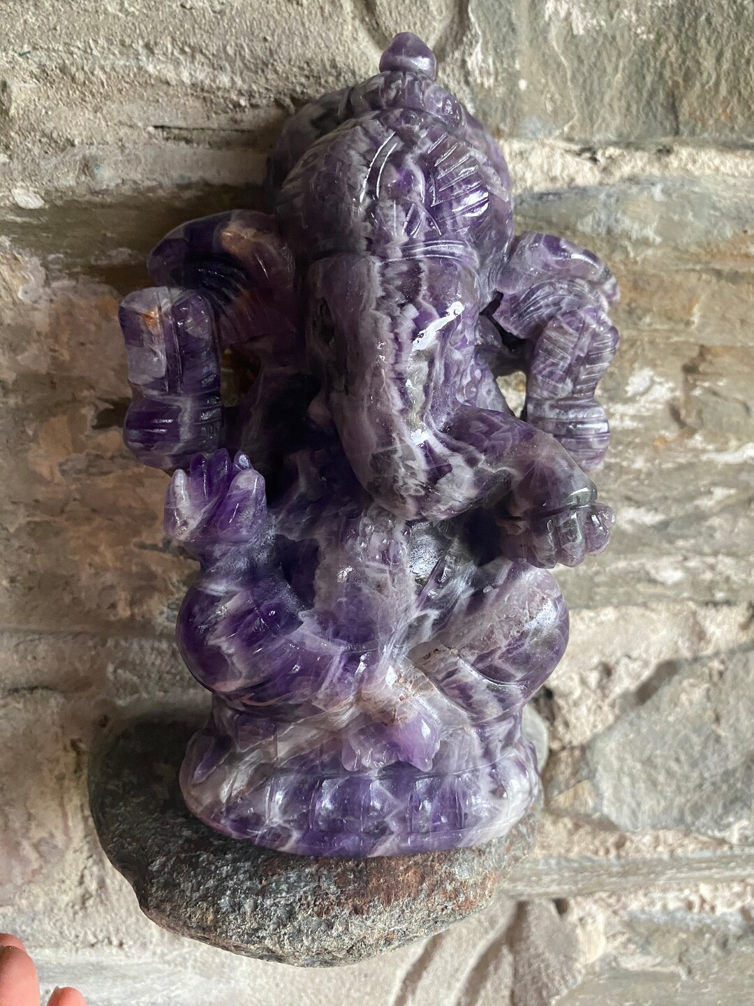 Chevron Dream Amethyst Crystal Ganesh Hand Carved Statue - Etsy