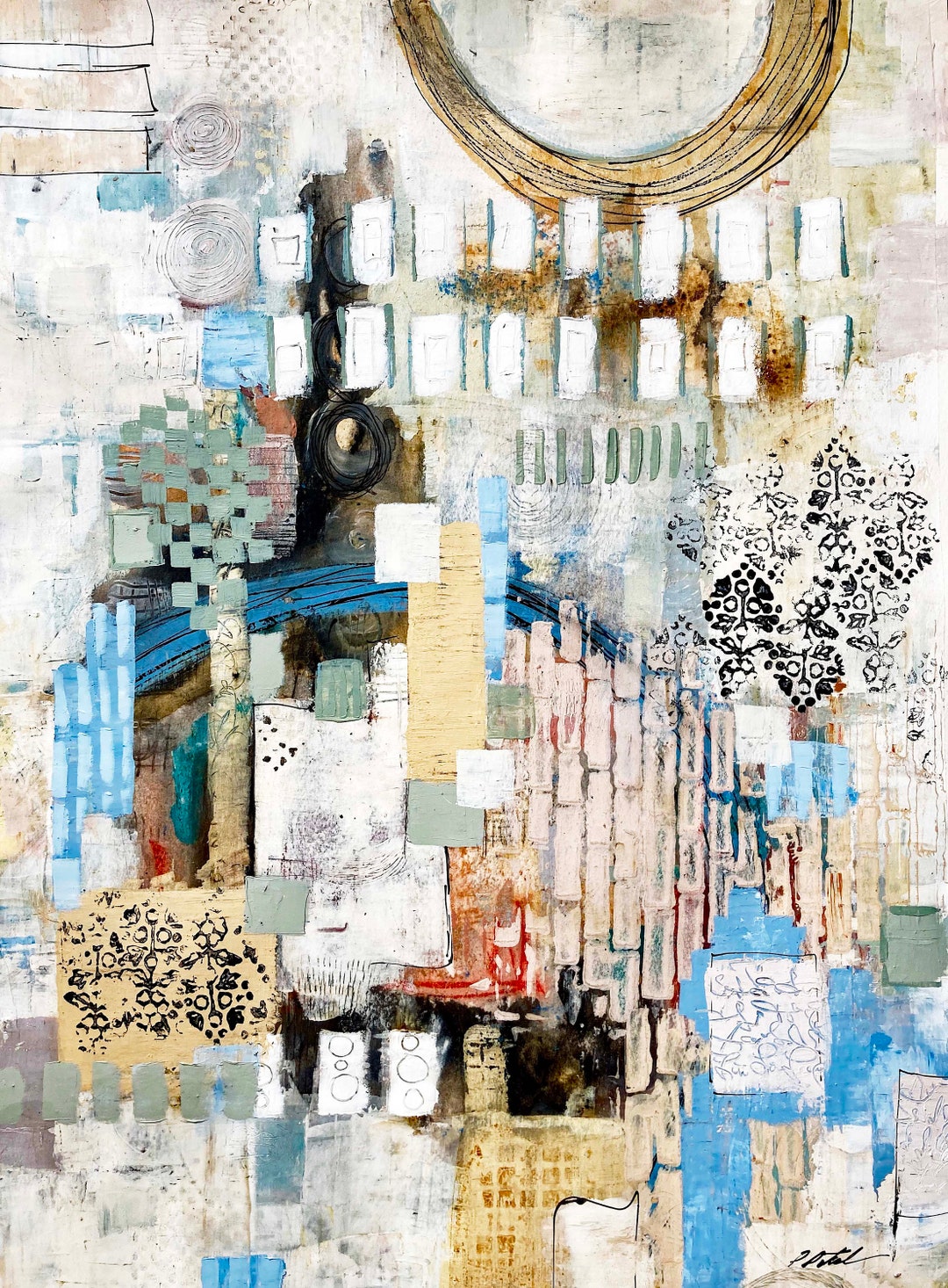 Hidden Arch, Original, Abstract Painting Mixed Media - Etsy