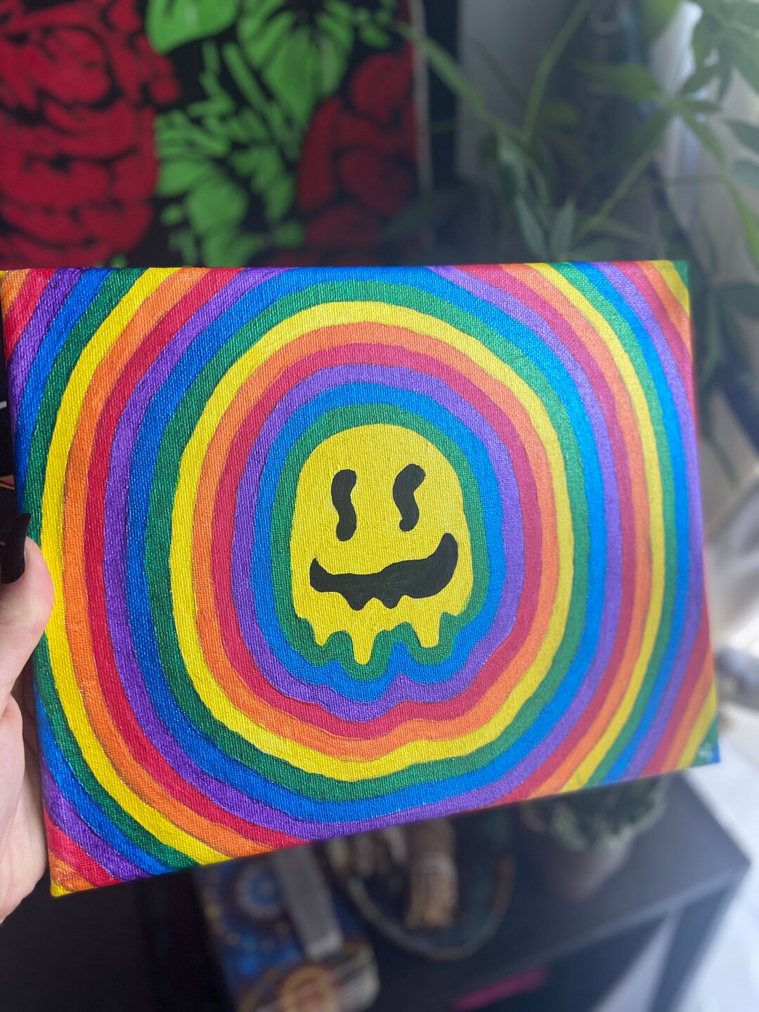 Colorful Metallic Smiley Face Painting - Etsy