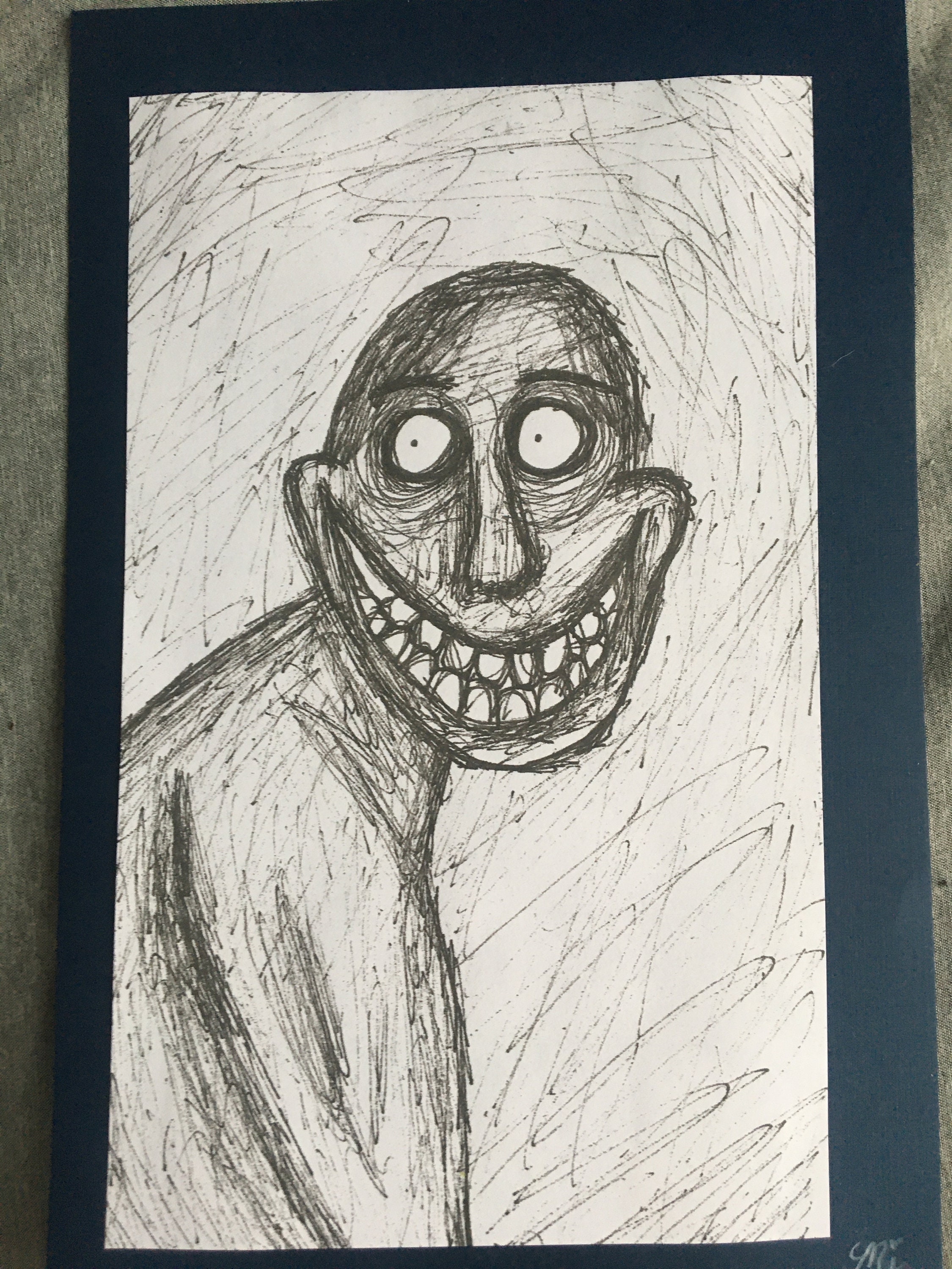 Smiling Demon Drawing - Etsy