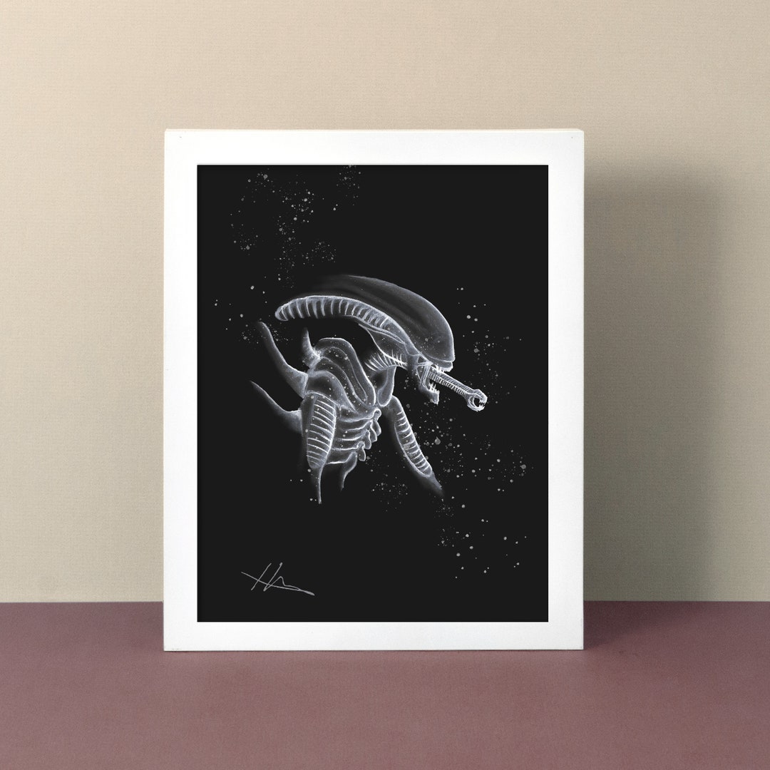 Xenomorph With Inner Mouth Dark Edition Inspired by Alien - Etsy