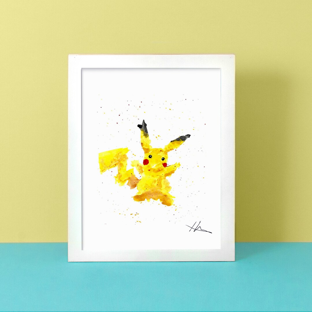 Pikachu, Inspired by Pokemon Watercolour Print - Etsy