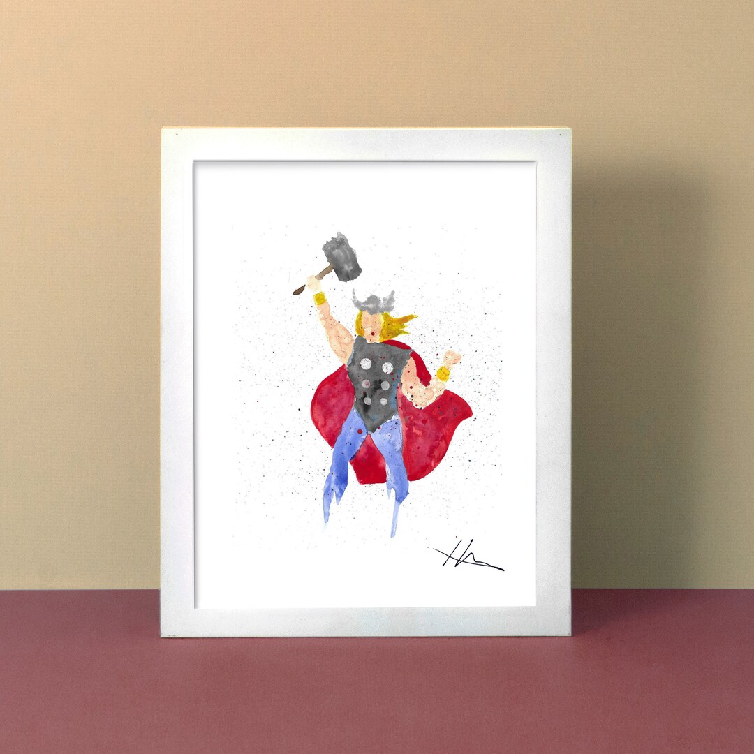 Thor, Inspired by Marvel Watercolour Print - Etsy