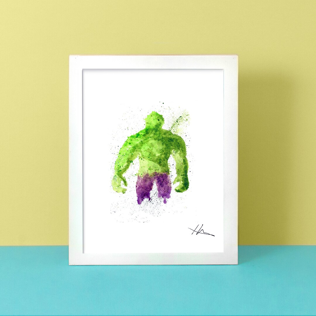 The Hulk, Inspired by Marvel Watercolour Print - Etsy
