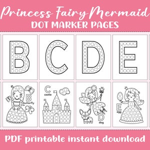 Princess Coloring Pages, Dot Marker Coloring Pages, Children Coloring ...