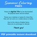 Summer Coloring Pages Bundle, Instant Download, Kids Summer Fun ...