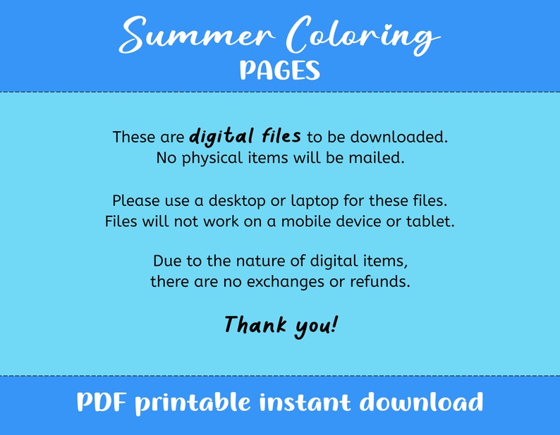 Summer Coloring Pages Bundle, Instant Download, Kids Summer Fun ...