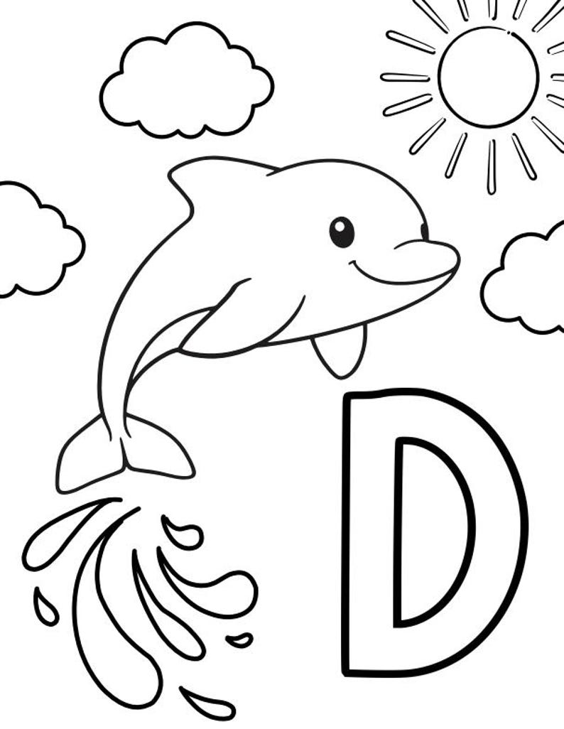 Ocean-abc's-printable-coloring Pages - Etsy