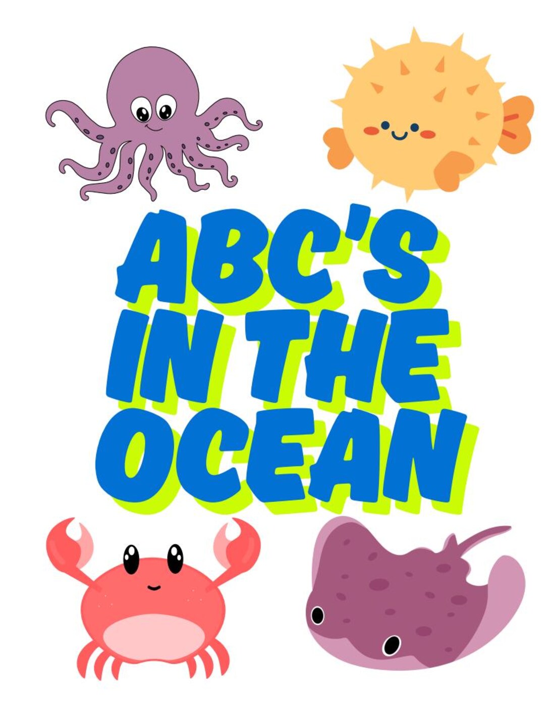 Ocean-abc's-printable-coloring Pages - Etsy