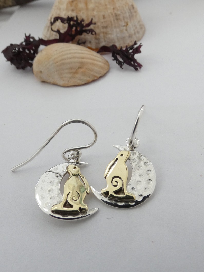 Wild Irish Hare and the Moon Earrings Sterling Silver Moon - Etsy Hong Kong