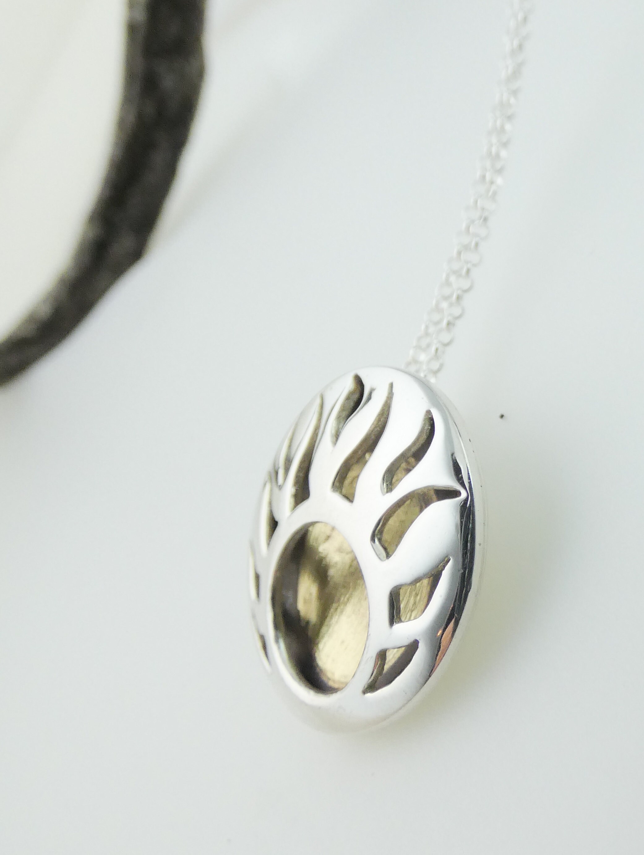 Lughnasa Round Pendant, Sterling Silver With Brass, Mixed Metal ...