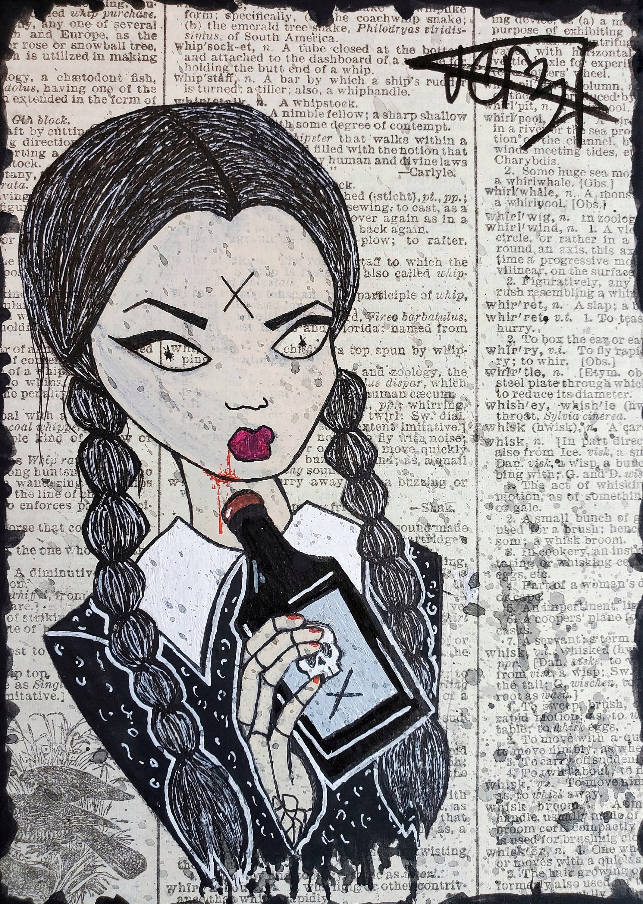 Wednesday Addams 5x7 Art Print - Dark Art, Addams Family, Spooky Art ...