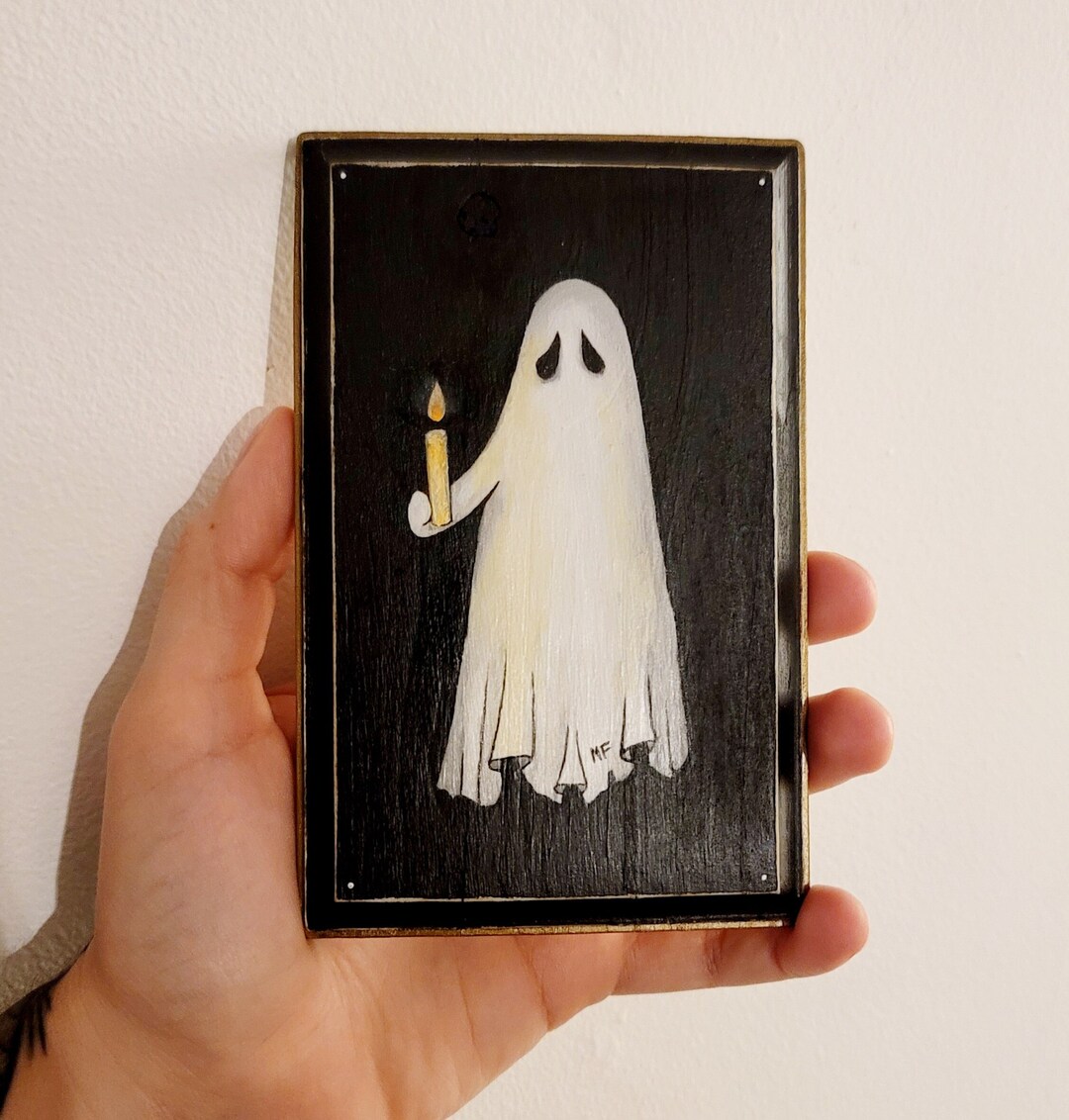 Haunted Ghost Plaque - Witchy Decor, Dark Art, Halloween, Goth Decor ...