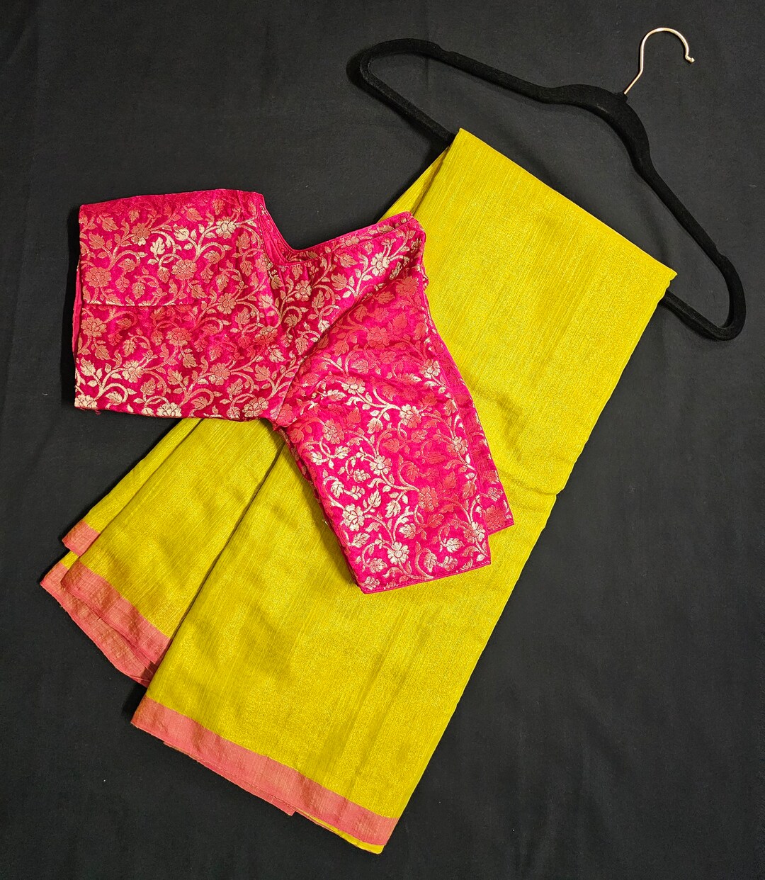 Azhagi Magil Tissue Linen Silk Lite Green Saree With Pink Blouse- Saree ...