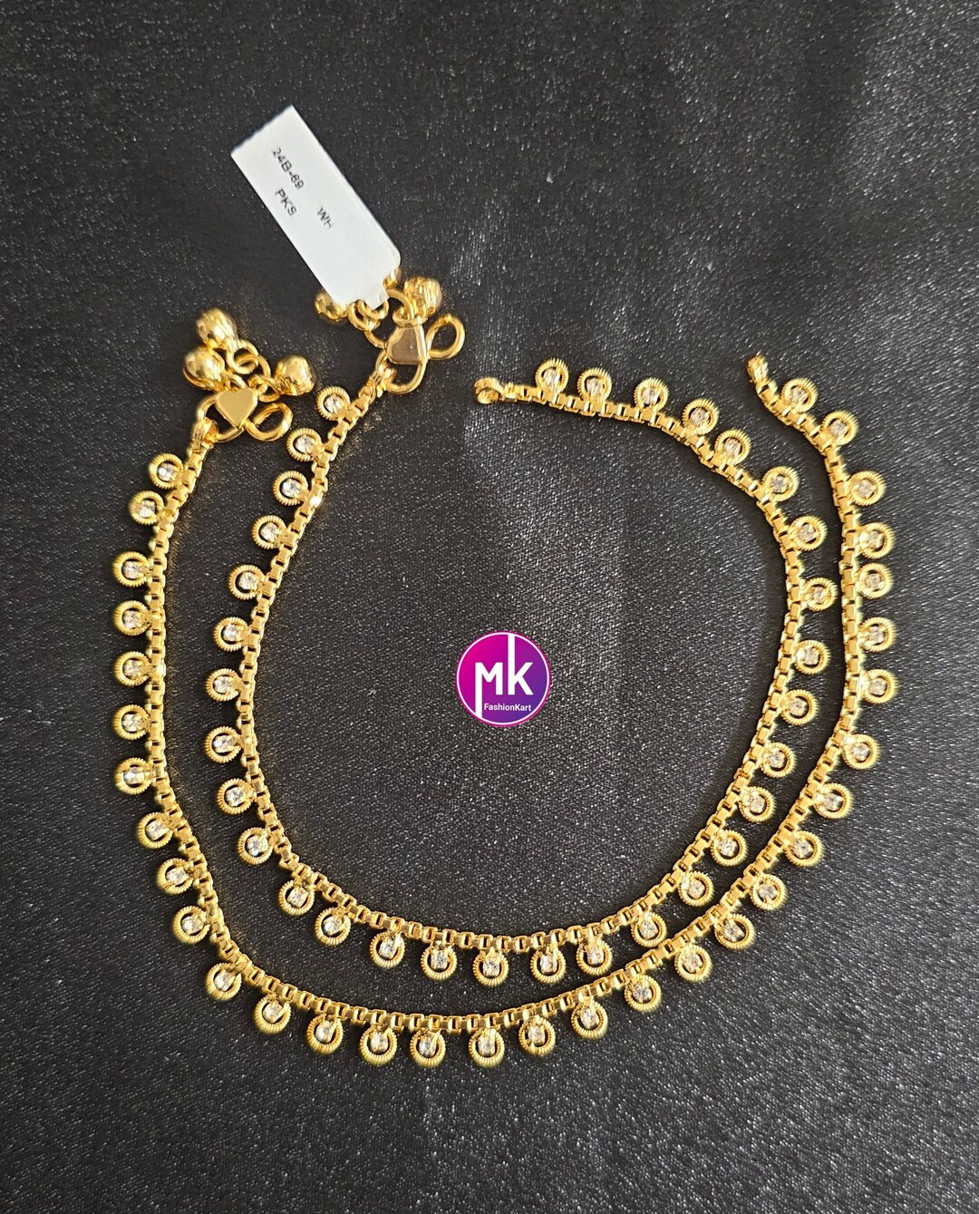 Gold Finish Premium Quality AD Stone Multi-color Anklet/leg Chain ...