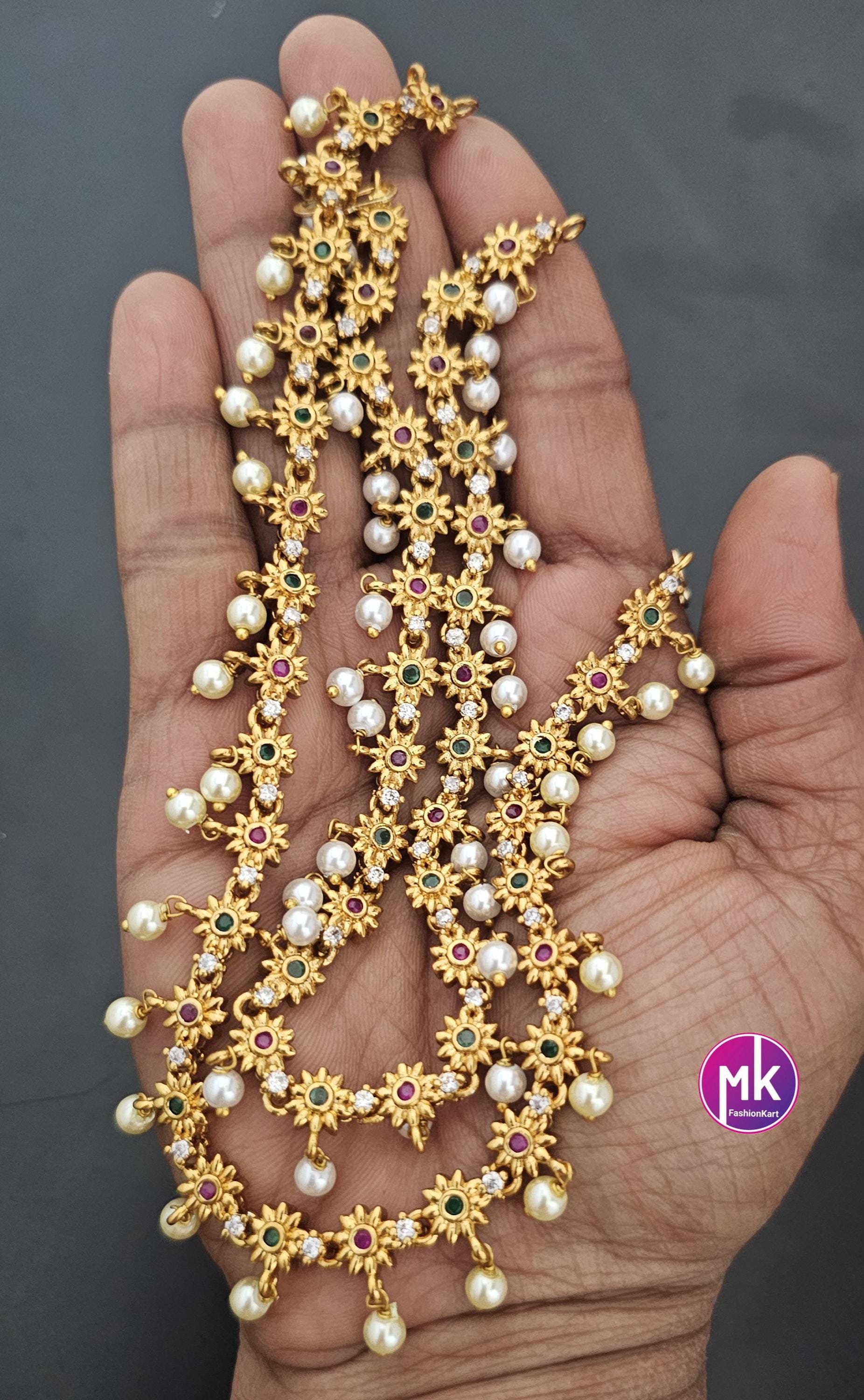 Matte Gold Finish/gold Finish Premium Quality AD Stone Multi-color ...