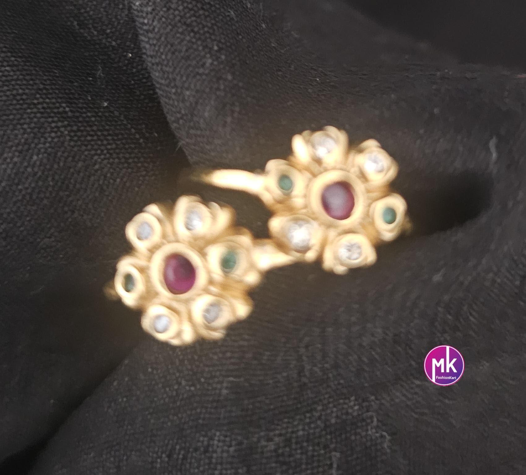 Matte Gold Finish Toe Ring With AD Stones/leg Finger Ring/adjustable ...